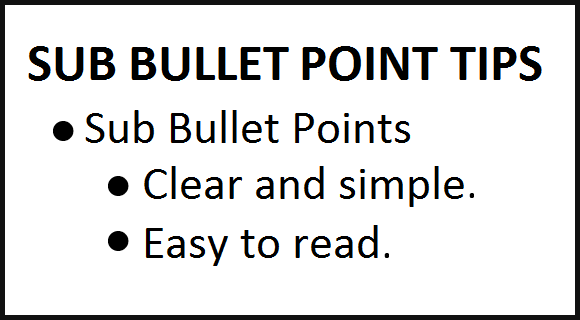 Formatting Sub Bullet Points Simple Shapes Free PowerPoint Templates