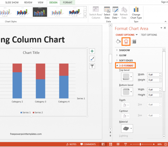 Comparison Chart 3D Column Effects 3 D FORMAT FreePowerPointTemplates Free PowerPoint 