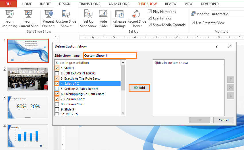 How To Make a Custom Slide Show in PowerPoint 2016? - Free PowerPoint ...