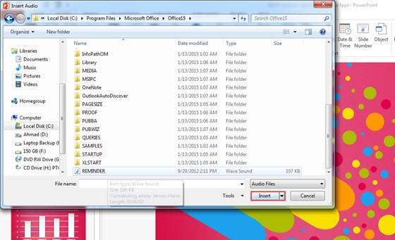 How To Insert Audio In PowerPoint 2013 Free PowerPoint Templates